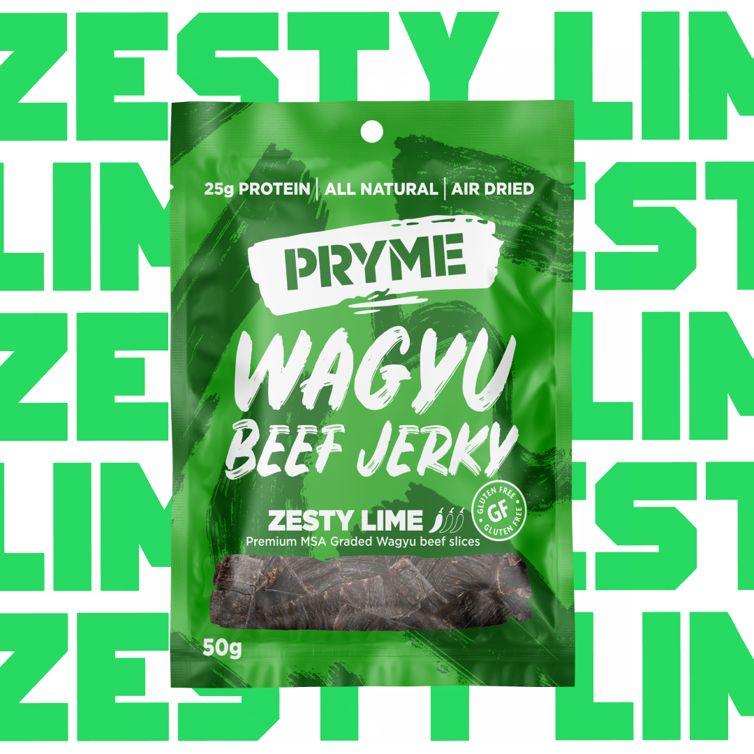 Gluten Free Zesty Lime Wagyu beef Jerky Sticks Australia | Pryme ...